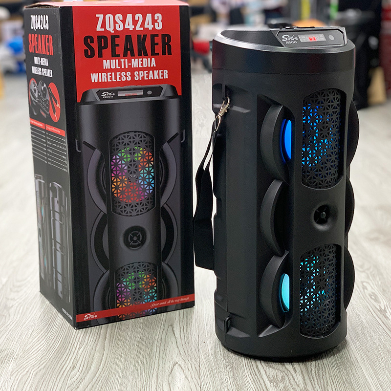 ZQS-4243 Wireless Karaoke Pair 4" Party light speaker microphone LED Lighting DJ Portable Sound ...