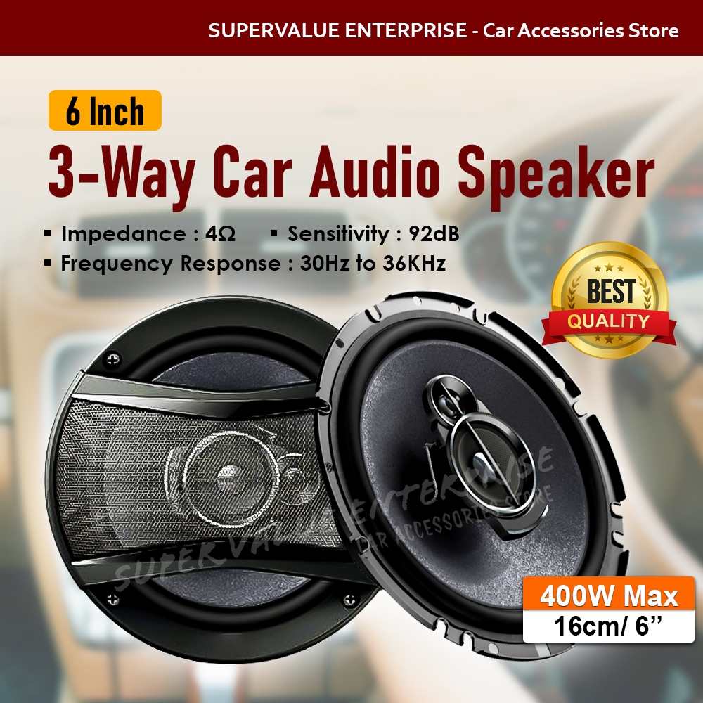 Audio Speaker Car Speaker 6'' Inch 3-Way Speaker 400w R652 | Shopee ...