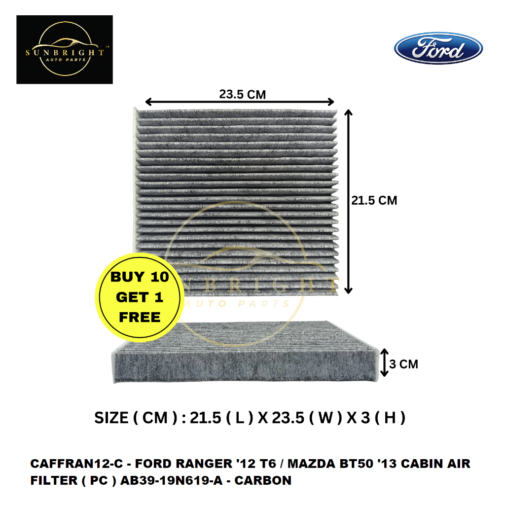 FORD RANGER '12 T6 / MAZDA BT50 '13 CABIN AIR FILTER ( PC ) AB39-19N619 ...