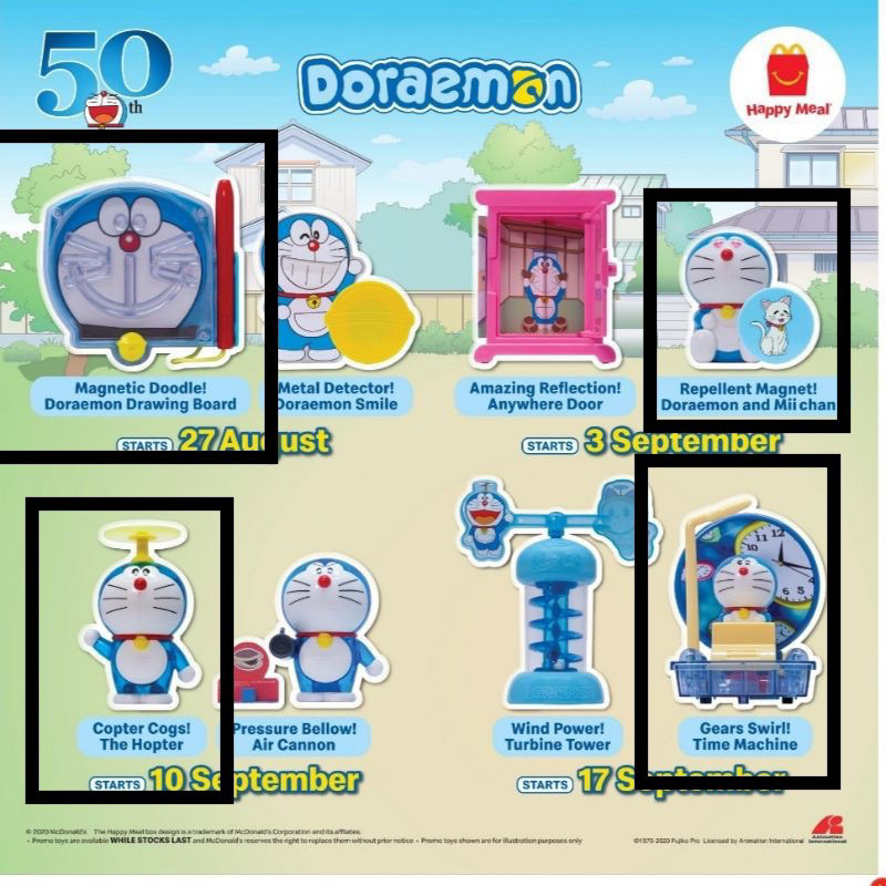 NEW sealed 4 in one McDonald's Toys – 2020 Doraemon Miraculous Science ...