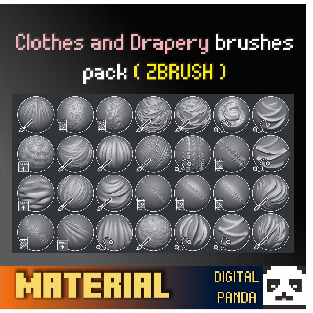 [ MATERIAL ] Clothes and Drapery brushes pack ( ZBRUSH ) | Shopee Malaysia