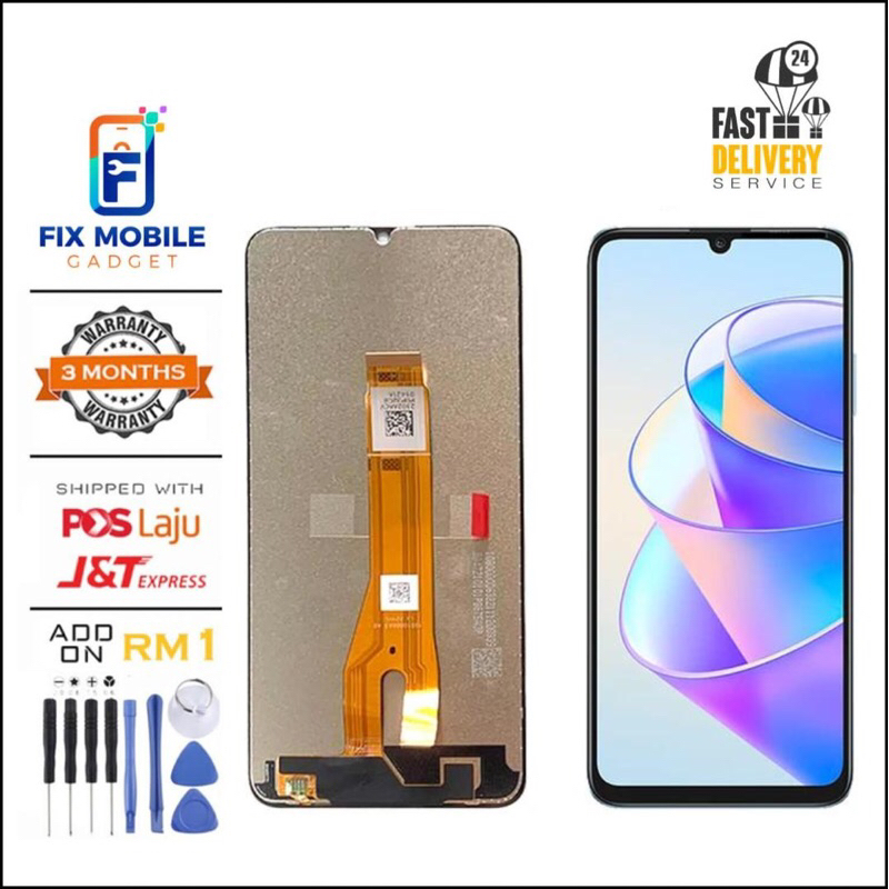 HW HONOR X7A RKY-LX1 RLY-LX2 RKY-LX3 Gred Ori LCD TOUCH SCREEN(3 MONTHS ...