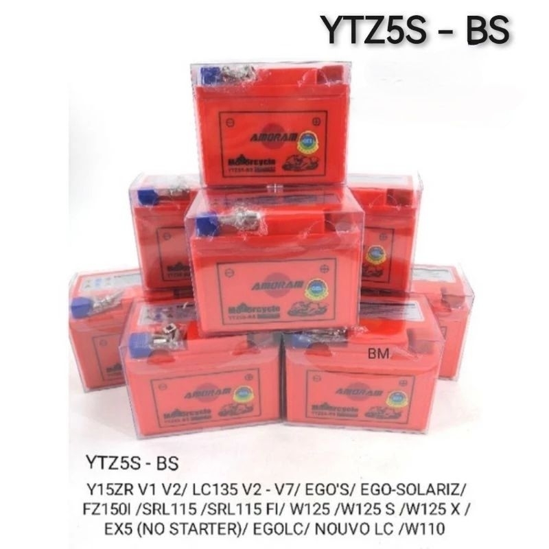 YTZ5S - BS GEL BATTERY AMORAM Y15 V1 V2 LC135 V2 - V7 EGO'S EGO-SOLARIZ ...