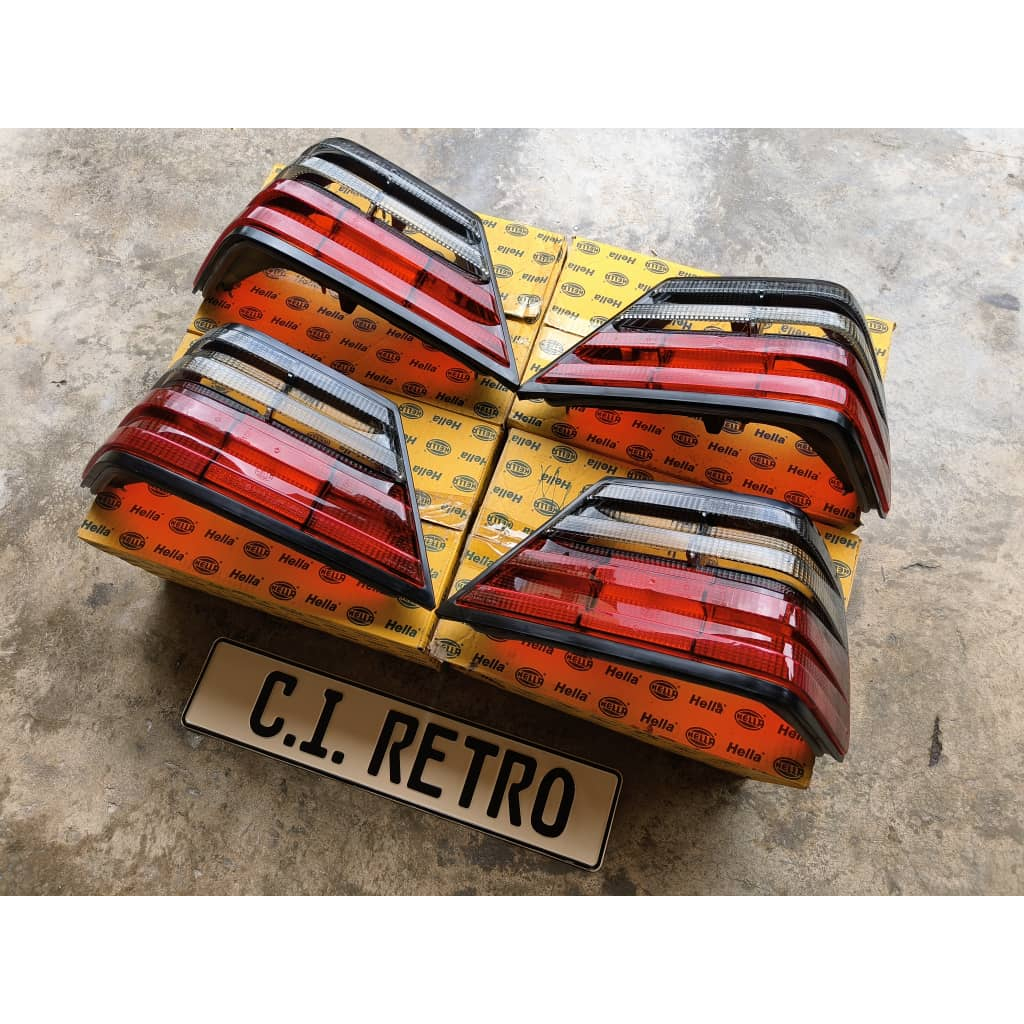 NEW HELLA W124 FACELIFT SMOKE REAR BRAKE TAIL LAMP LIGHT FULL ASSEMBLY ...