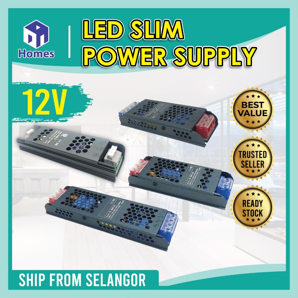 LED Strip Light Power Supply 100W 200W 300W 12V LED Driver Converter ...