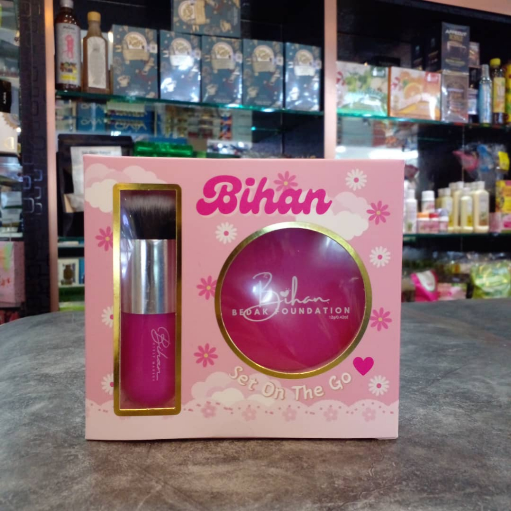 [FREEGIFT] BIHAN BEDAK FOUNDATION WITH BRUSH 12G (SNOW WHITE/PEARL ...