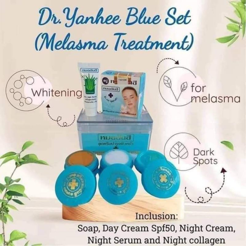 DR.Yanhee's skincare set ( Blue Box ) soap+day cream+night cream+serum+night collagen cream ...