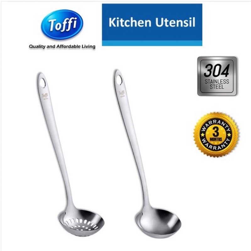 TOFFI Strainer, Ladle SUS304 Stainless Steel/ Senduk Berlubang, Senduk ...