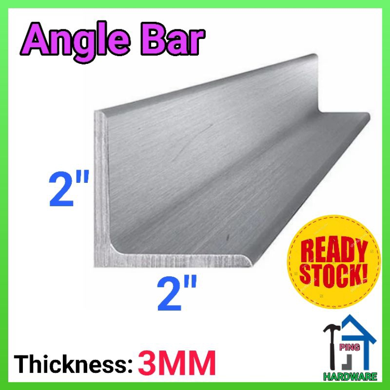Angle Bar (2" x 2") 8Feet~12Feet Thickness 3mm | Shopee Malaysia