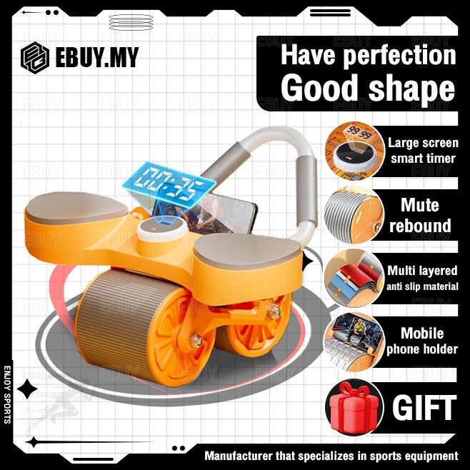 Ebuy Abdominal Wheel Automatic Rebound Abdominal Curling Wheel Exercise ...