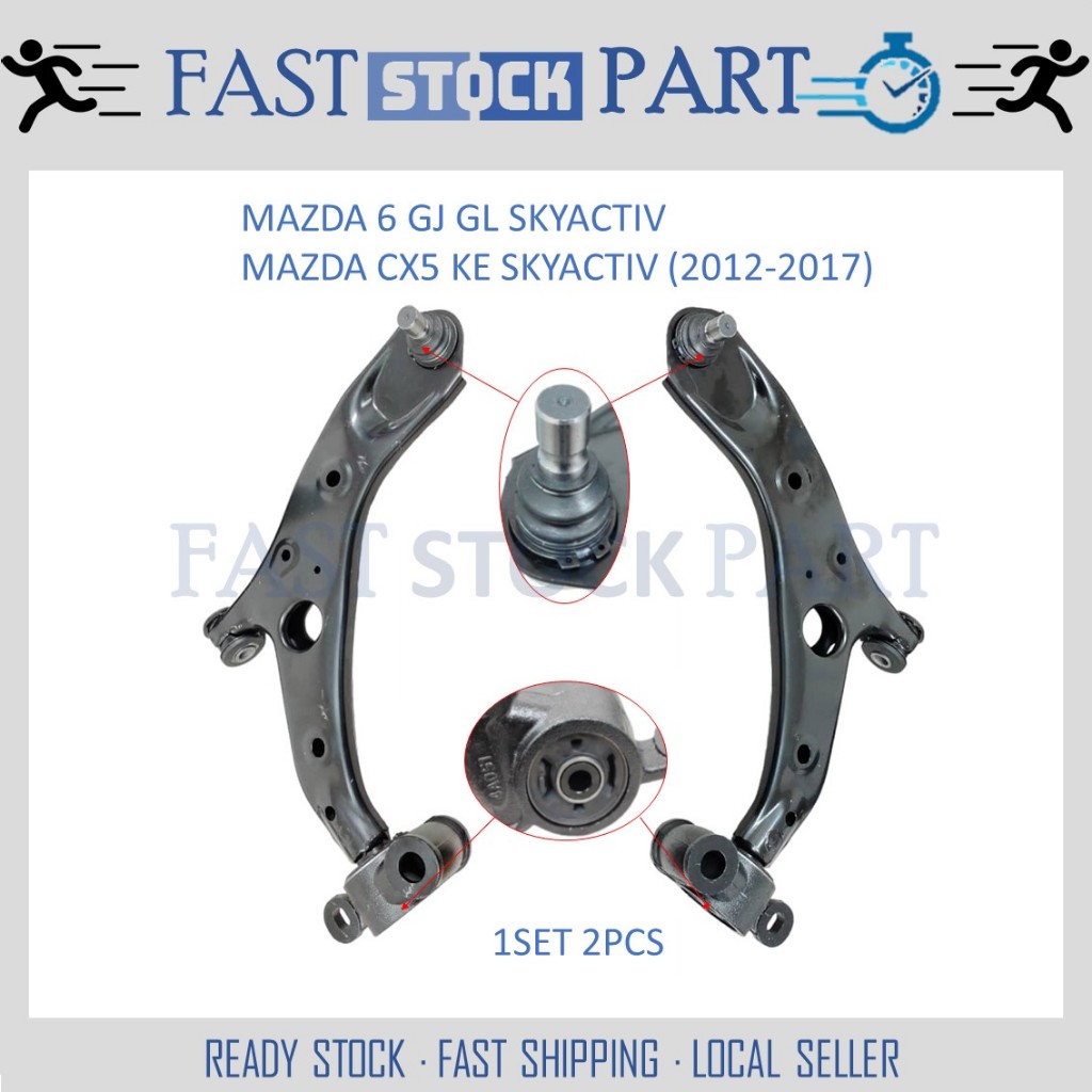 1SET 2PCS FRONT LOWER ARM RIGHT AND LEFT - MAZDA 6 GJ GL SKYACTIV ...