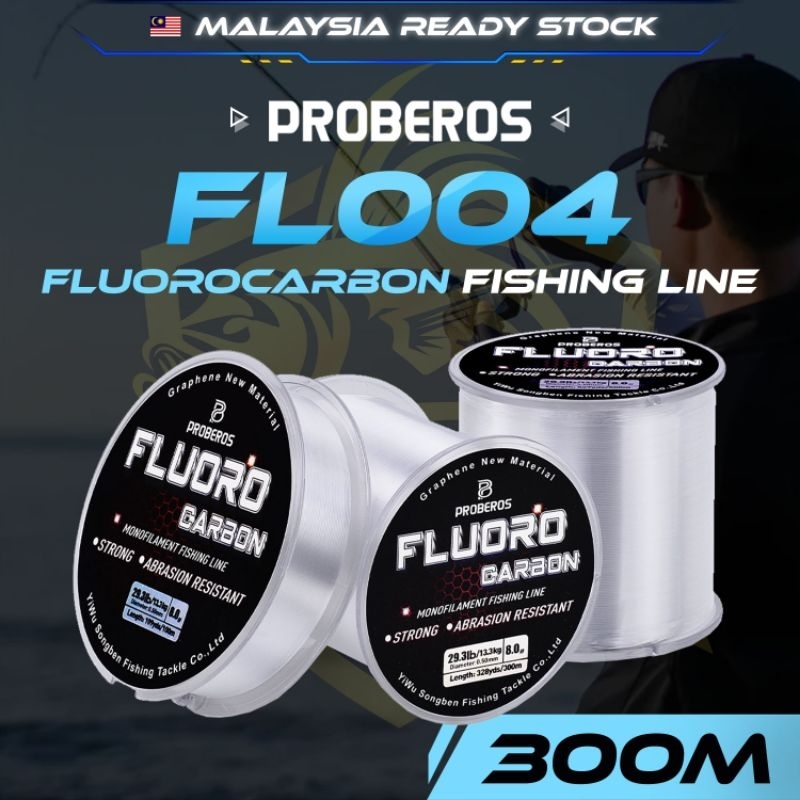 【FL004】PROBEROS Fluorocarbon Fishing Line 300M High Strength Nylon ...
