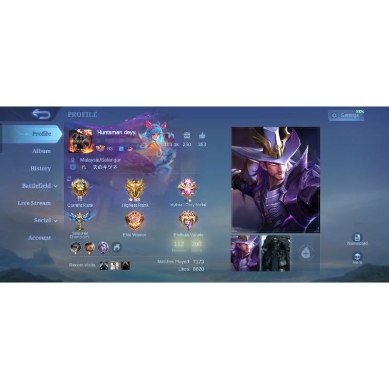 ML ACCOUNT For Sale(Tiktok and YouTube Included) | Shopee Malaysia