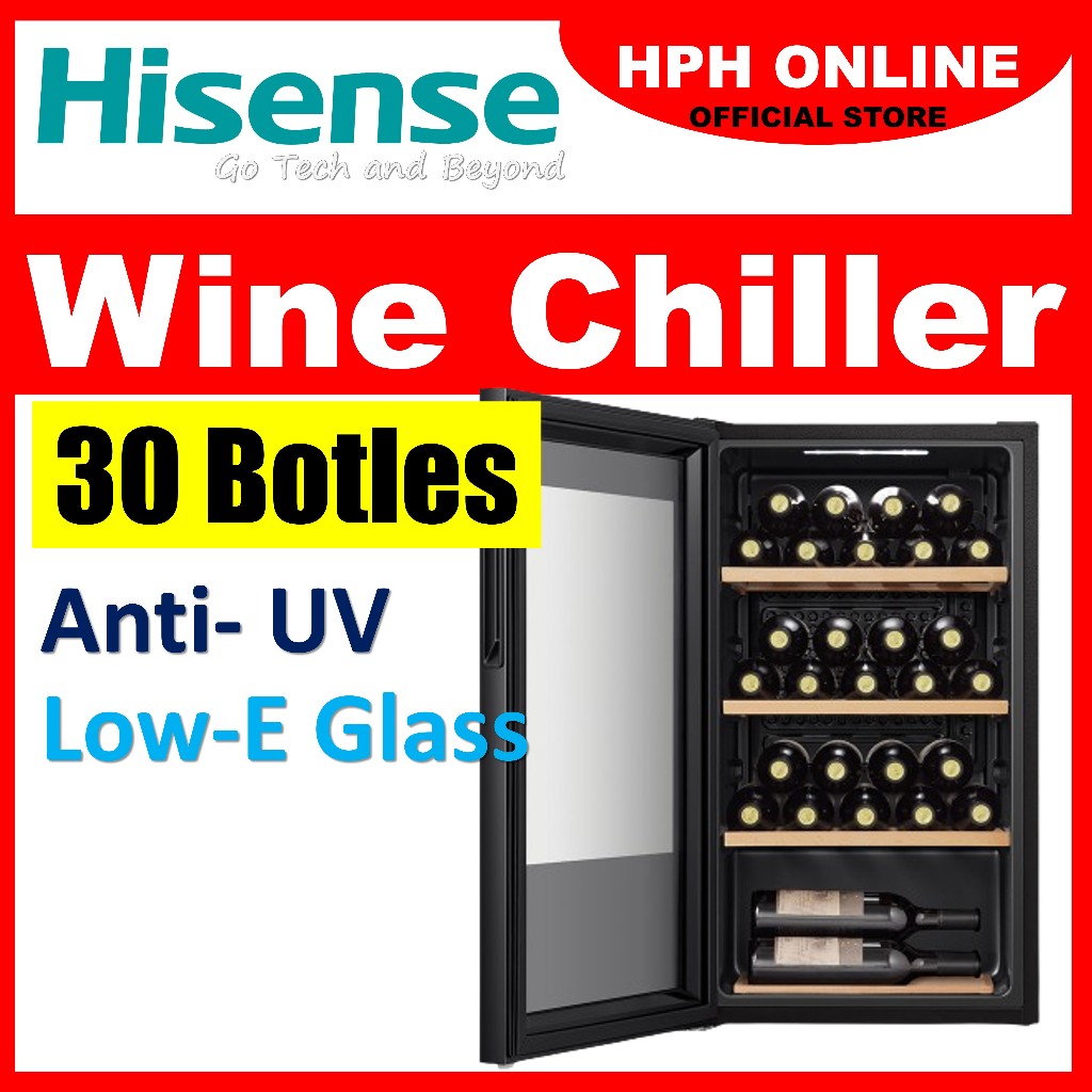 [FREE SHIPPING] Hisense 93L 30 Bottles Wine Anti-UV Tempered Glass Door ...