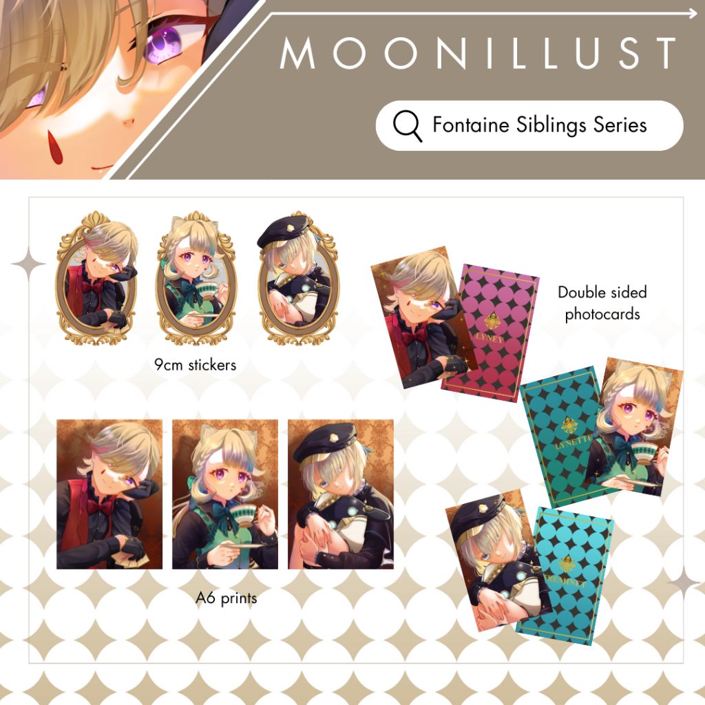 [GENSHIN IMPACT] PHOTOCARDS / STICKERS/ ART PRINTS - Lyney | Lynette ...