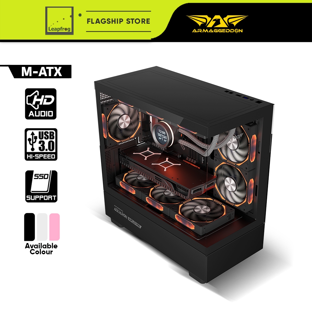 Armaggeddon Aquaron Duplex PRO MATX Dual Chamber PC Case with Tempered ...