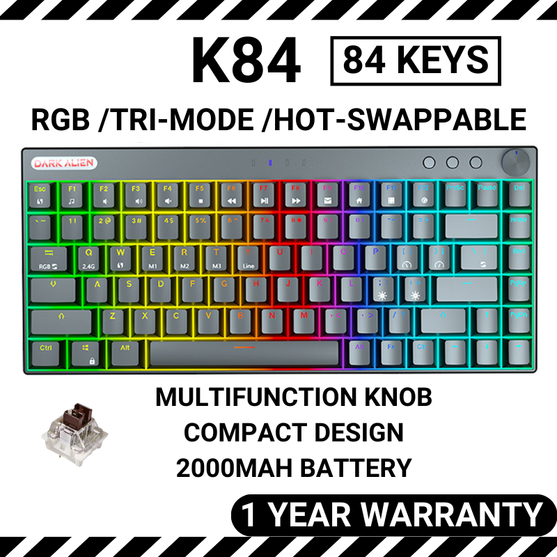 LEAVEN K84 Bluetooth Wireless RGB 60% Mechanical keyboard Gaming ...