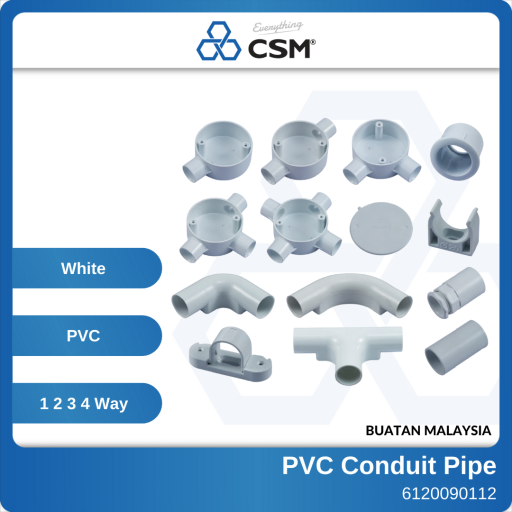 CSM Conduit Pipe Fitting Accessories PVC / PVC Connector | Shopee Malaysia