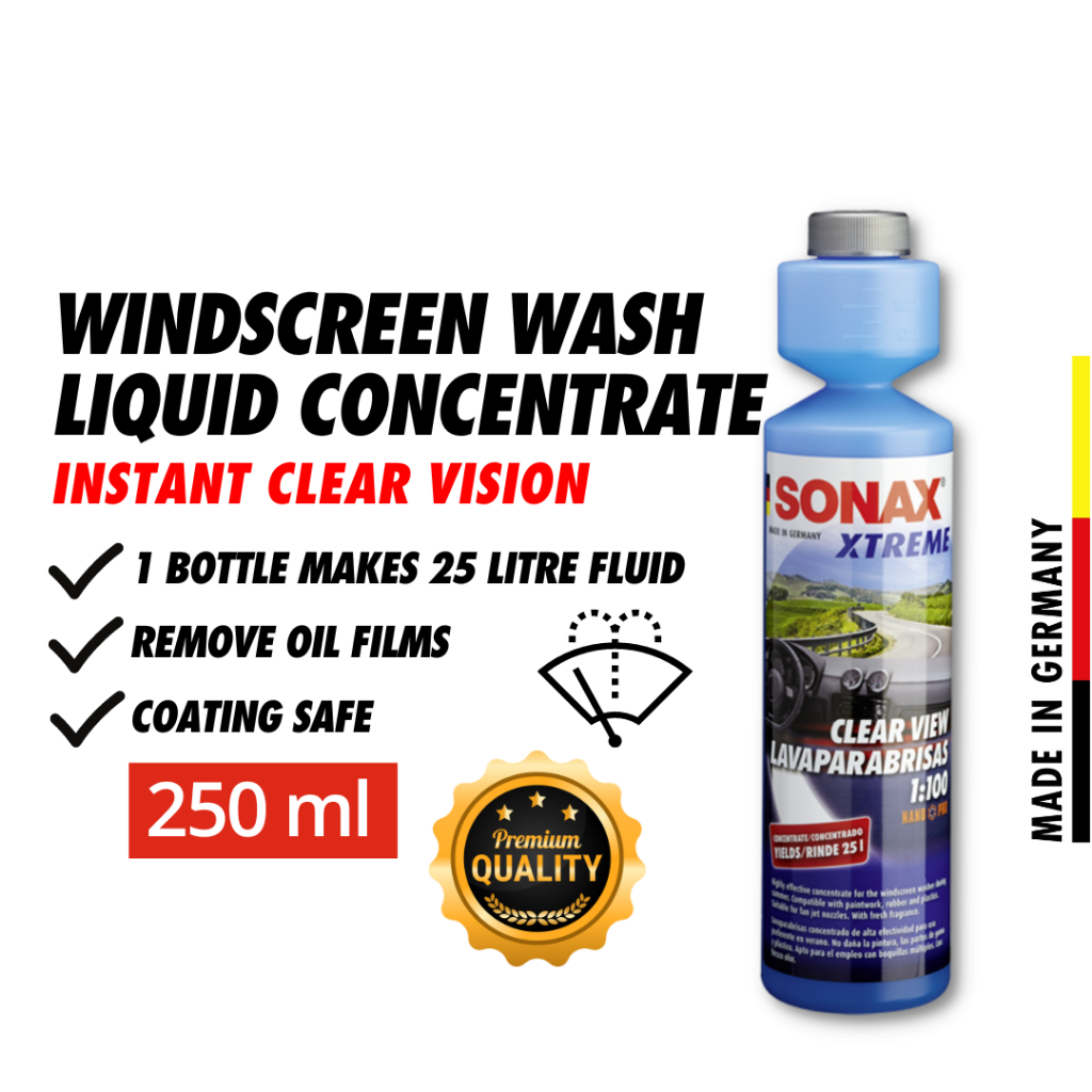 German Clear Vision Windscreen Wiper Wash 1:100 Concentrate Air Cermin ...