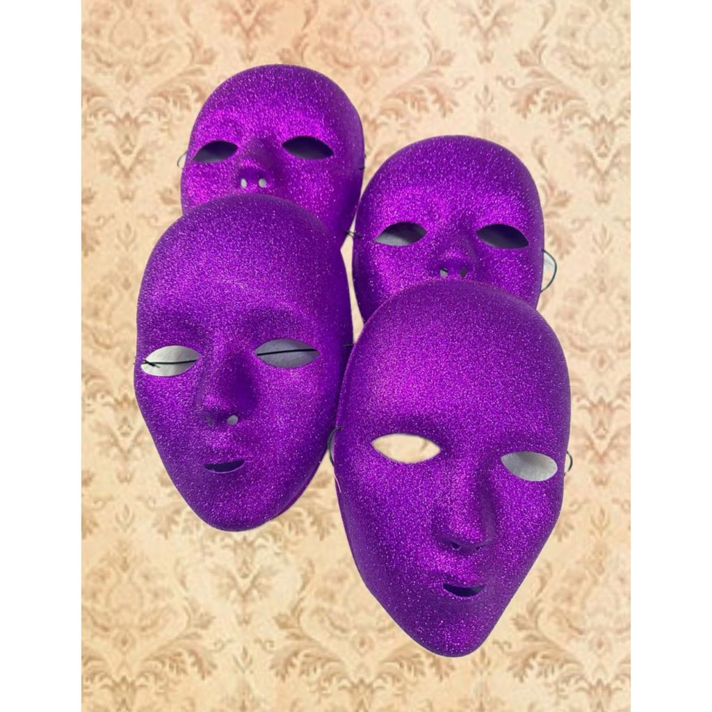 Cartoon Mask - Mask Glitter Purple 派对面具紫色亮片面具 Plastic Party Mask Topeng ...