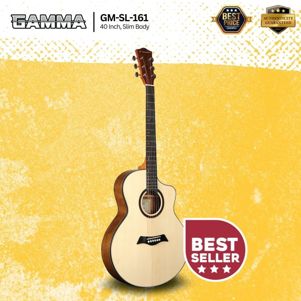 GAMMA (SL-161) 40inch Grand Auditorium SLIMBODY Acoustic Guitar ( GM-SL-161 / LS-161 / LS-161-40 ...