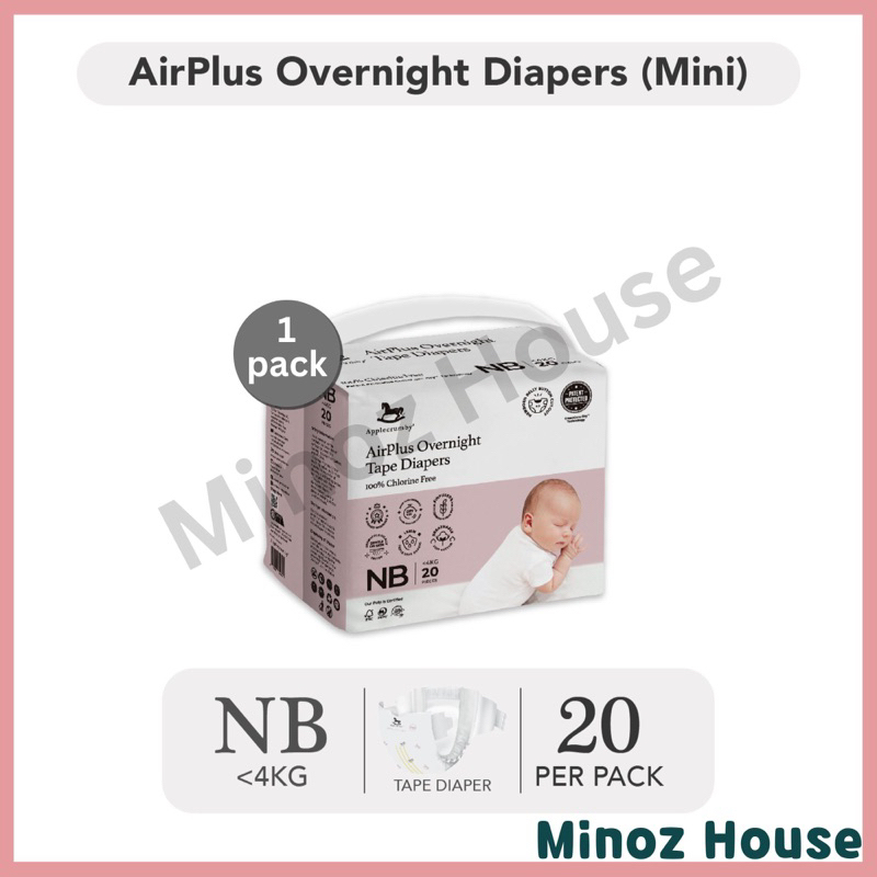 [NEW PACKING] (newborn)Applecrumby Chlorine Free Premium Baby Diaper ...