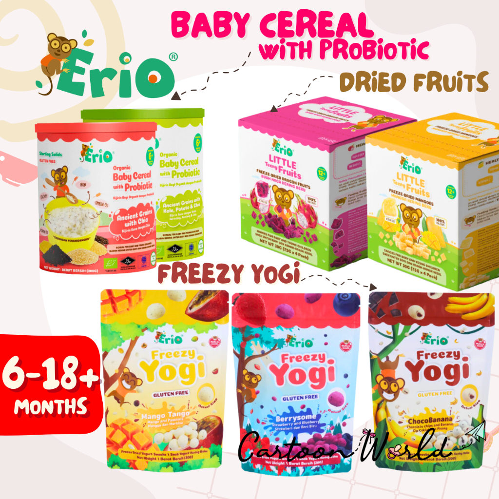 Erio Baby Cereal With Probiotic 6m+ Freezy Yogi 18m+ Little Teeny ...