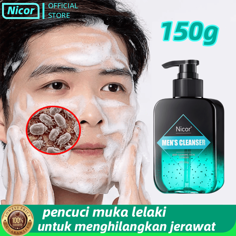 Face Wash Men Acne Facial Cleanser Oil Control Deep Cleansing Mites ...