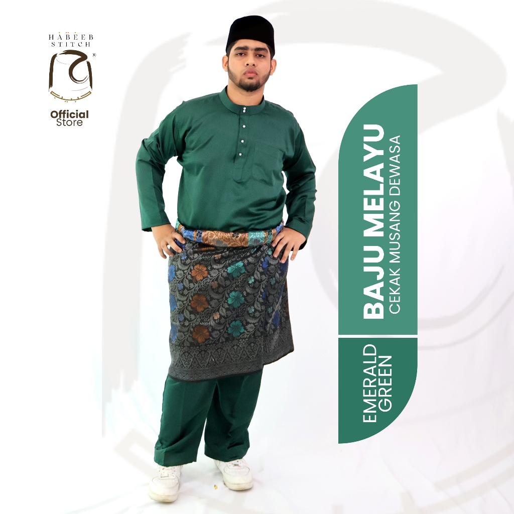 BAJU MELAYU/RAYA CEKAK MUSANG: HABEEB STITCH (PLUS SIZE) | Shopee Malaysia