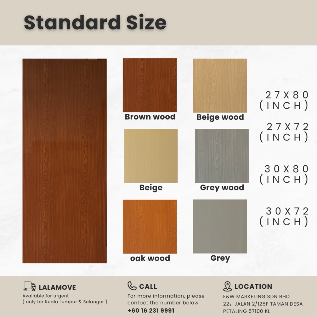 *Ready Stock*Standard Size PVC DOOR -Bathroom Tandas Bilik Air Pintu ...