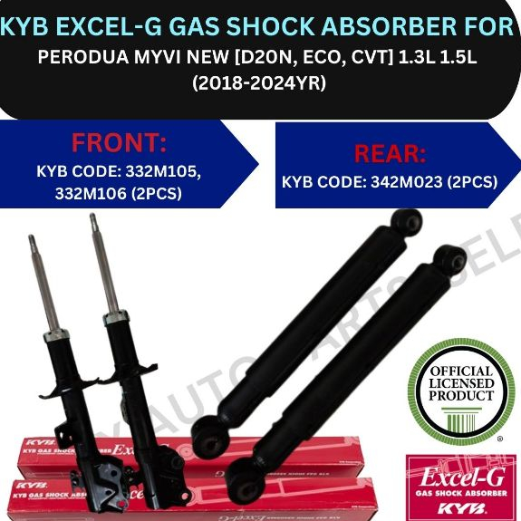 KYB GENUINE ABSORBER (FRONT, REAR) FOR PERODUA MYVI [D20N, ECO, CVT] 1 ...
