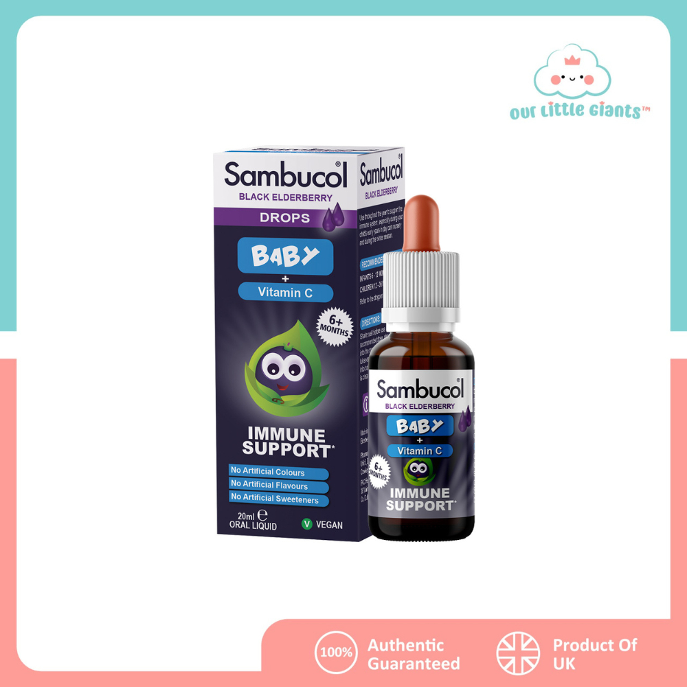 Sambucol Black Elderberry Infant/Baby Drops + Vitamin C 20mL | Shopee ...