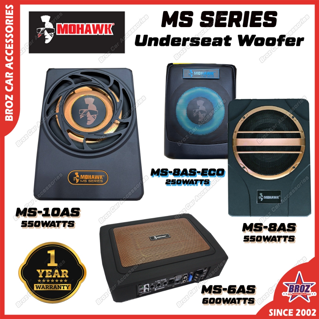𝐌𝐨𝐡𝐚𝐰𝐤 𝐌𝐒 𝐒𝐞𝐫𝐢𝐞𝐬 Car UnderSeat Super Slim Active Subwoofer 6x8 / 8 / 10 ...