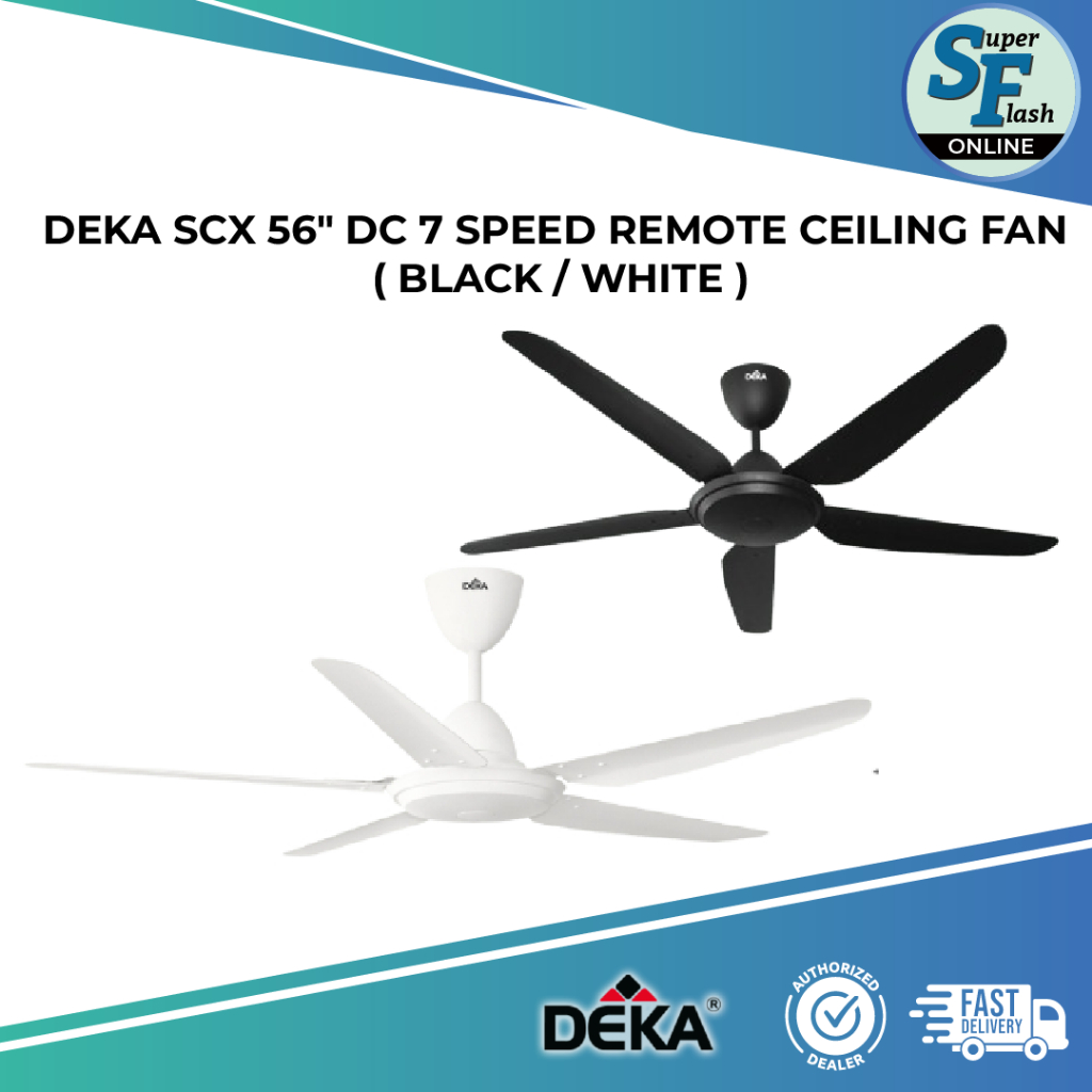 🔥Kipas Siling🔥 DEKA SCX 56" Remote Control Ceiling Fan 5 Blades (Black ...