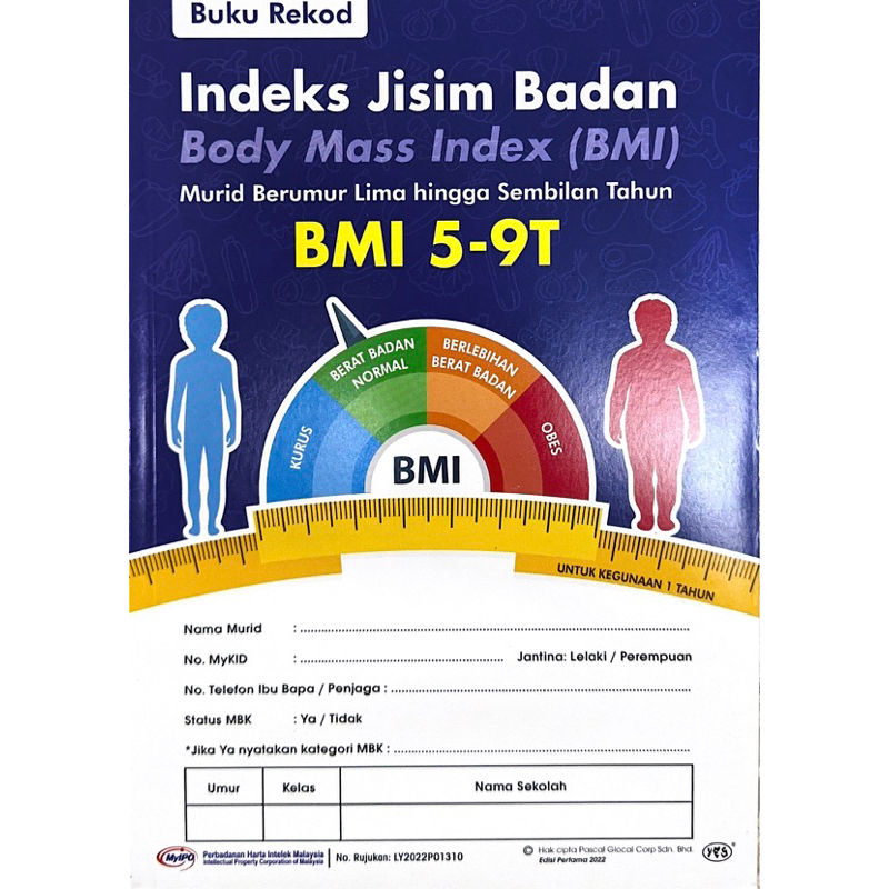 BUKU REKOD INDEKS JISIM BADAN BMI MURID BERUMUR LIMA HINGGA SEMBILAN ...