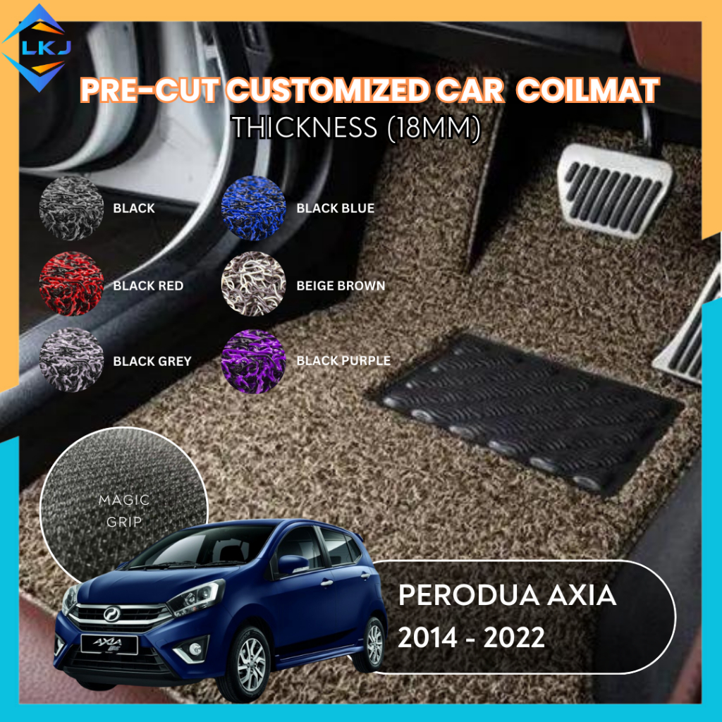Perodua Axia ( 2014 - 2022 ) OEM PRECUT PVC CARPET Coilmat Karpet Magic ...