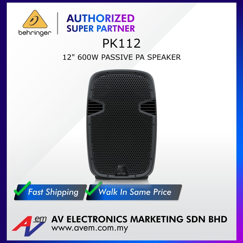 BEHRINGER PK112 Passive 600-Watt 12" PA Speaker System | Shopee Malaysia