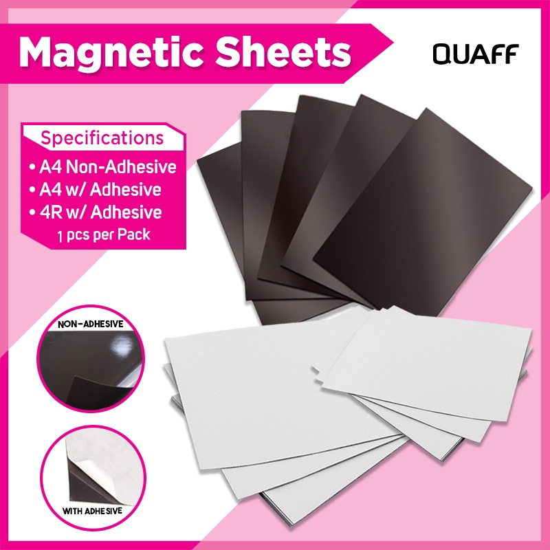 QUAFF Magnetic Sheet with Adhesive and Non-adhesive for DIY Ref Magnet (1 sheets) | Shopee Malaysia