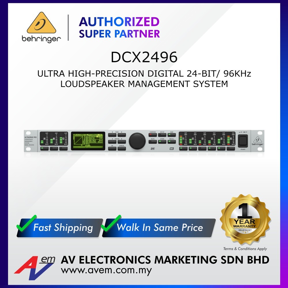 BEHRINGER ULTRADRIVE PRO DCX2496 Ultra-High Precision Digital 24-Bit/96 ...