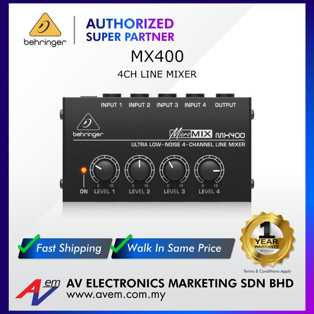 BEHRINGER MX400 Ultra Low-Noise 4-Channel Line Mixer | Shopee Malaysia