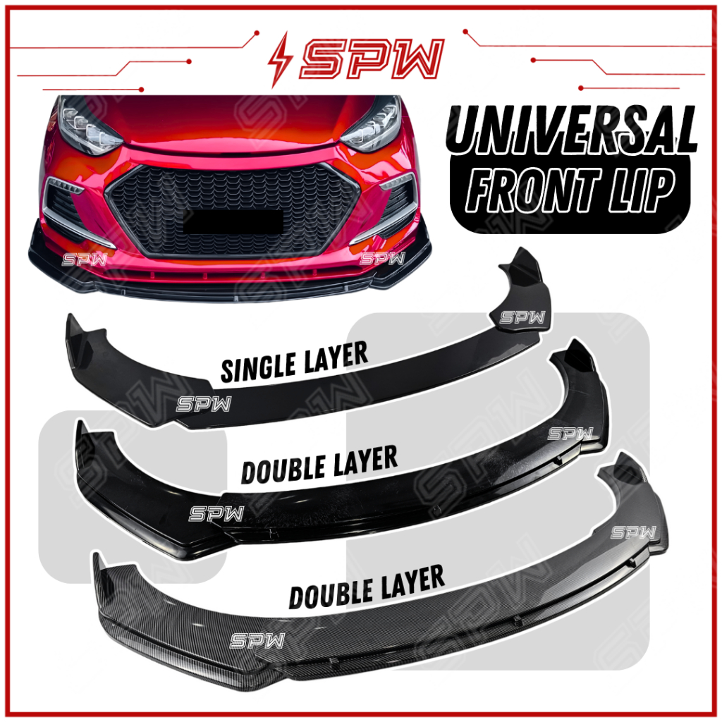 Universal Front Bumper Lip (Double Layer) Diffuser Lips Splitter ...