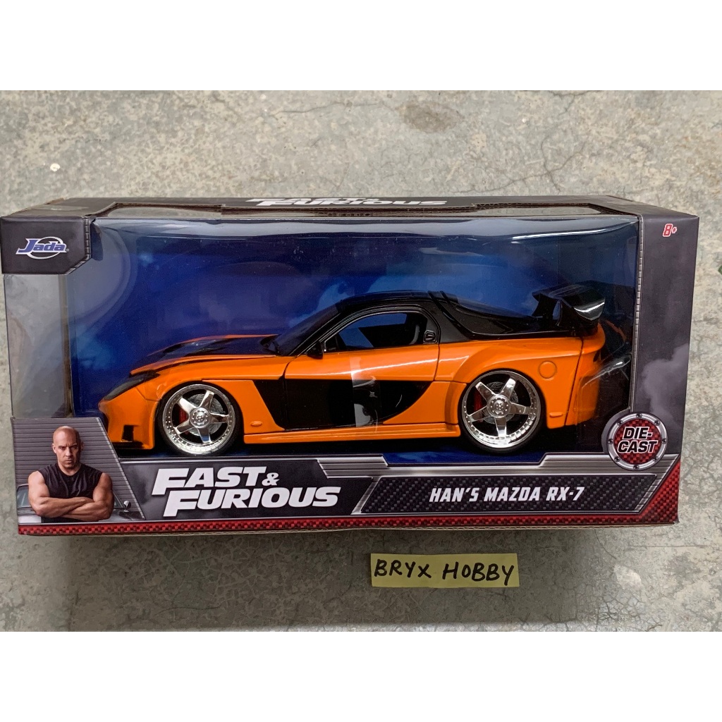 Jada Toys Metals Fast & Furious Han's Mazda RX-7 #30732 Orange (1:24) | Shopee Malaysia