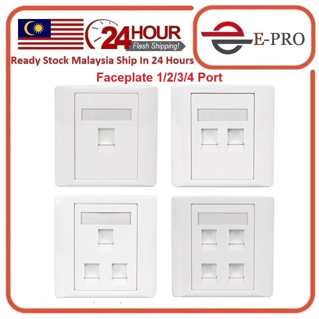 RJ45 Cat5e Cat6 1/2/3/4Ports Faceplate Data Wall Socket Outlet ...