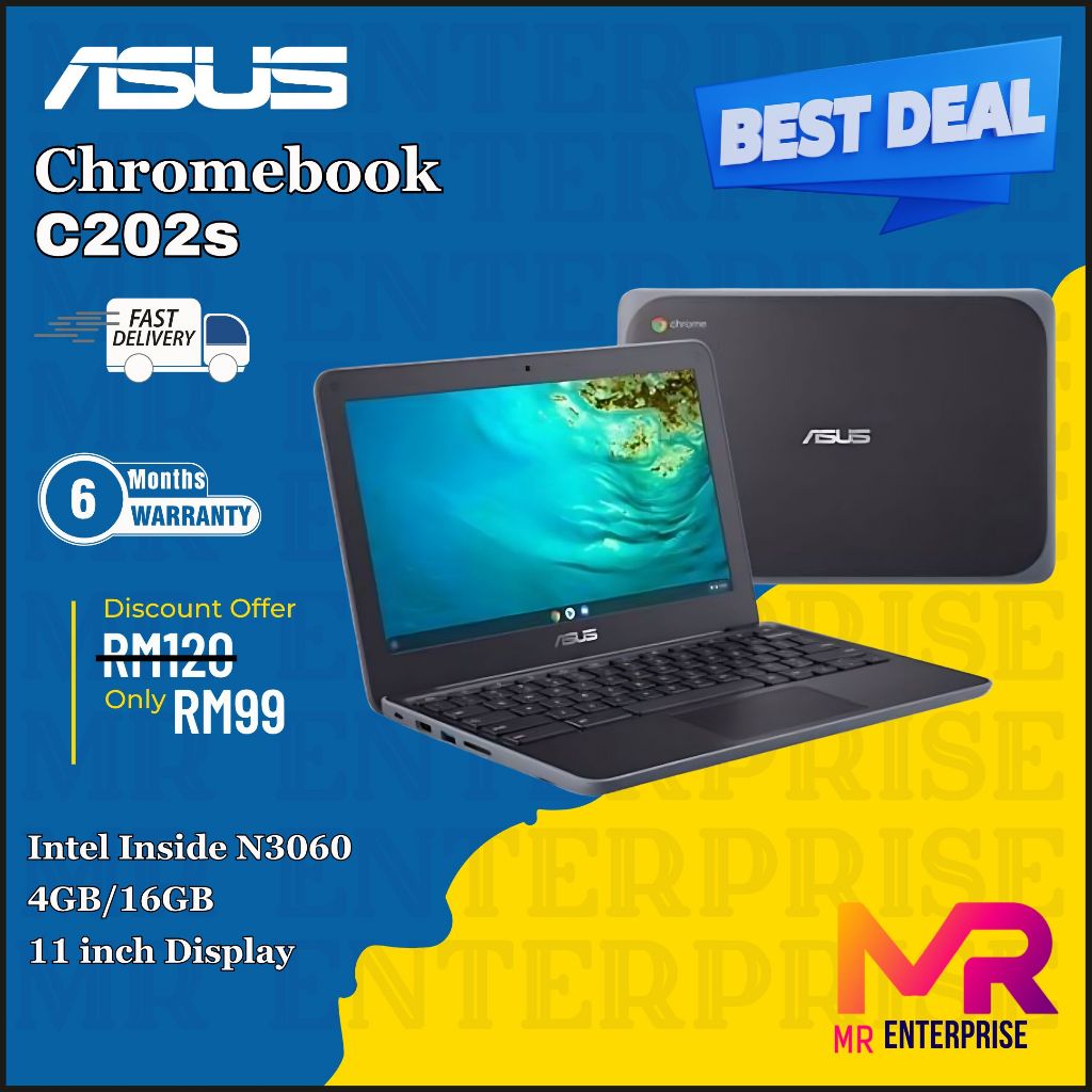 Chromebook | ASUS C202s | PlayStore | Intel Celeron - 4GB/16GB - 11.6 ...
