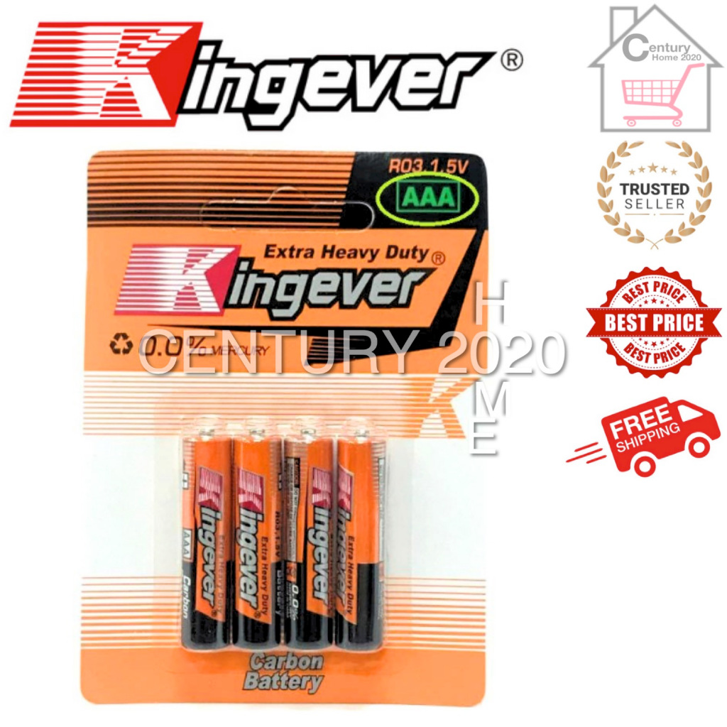 KINGEVER AAA Battery Extra Heavy Duty R03 AAA Battery 1.5V 4pcs/pack ...