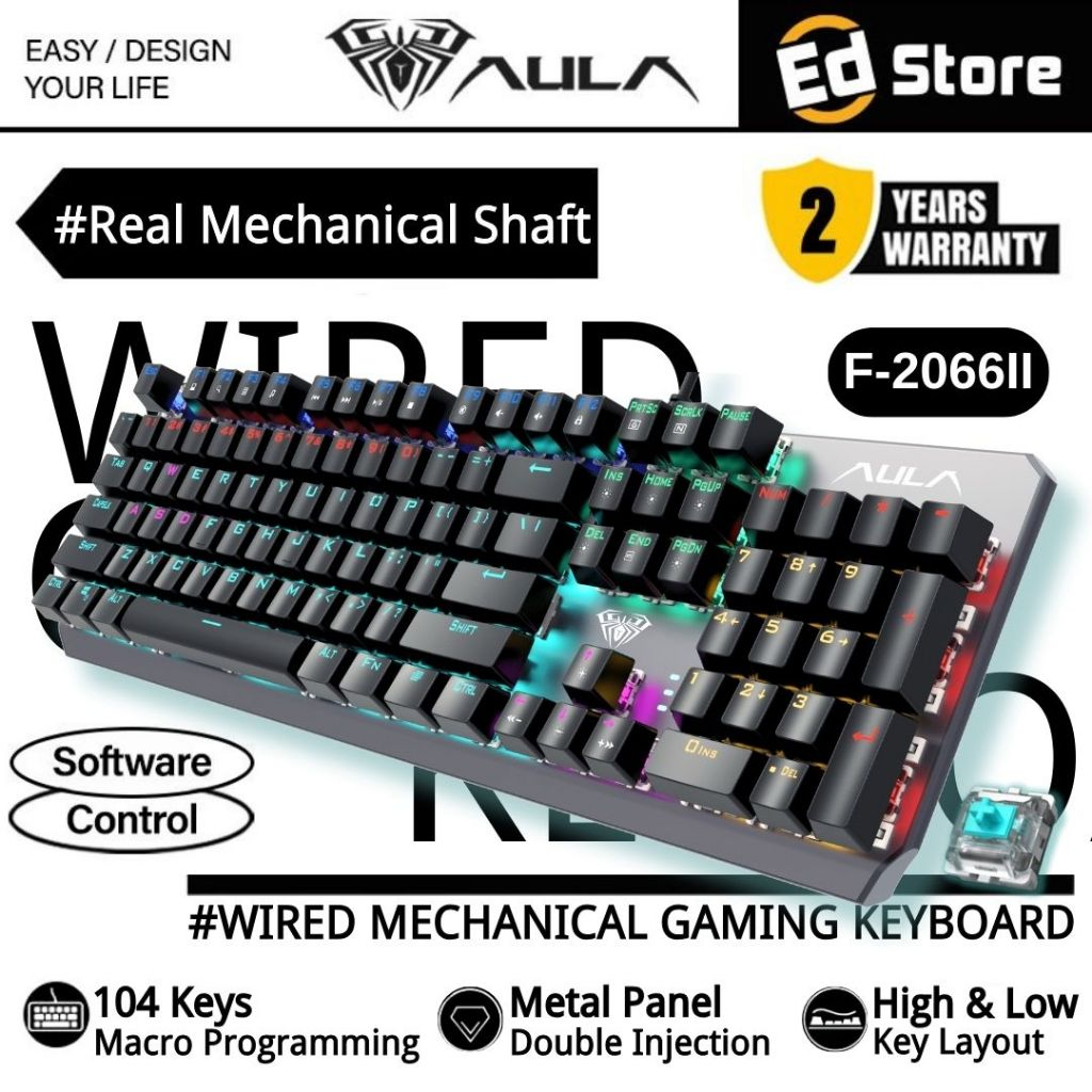 [ READY STOCK ] Aula Gaming Mechanical Keyboard F2066 | Shopee Malaysia