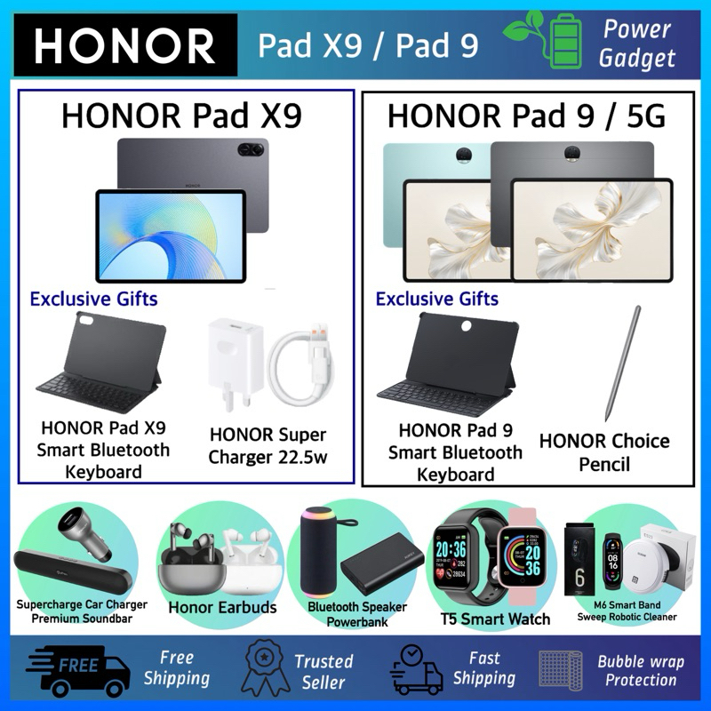 HONOR Pad 9 [16GB(8+8)RAM+256GB] Honor Pad X9 LTE [7GB(4+3)RAM 128GB ...