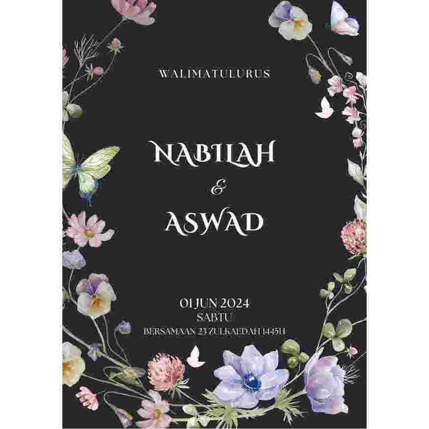 Kad Kahwin Digital | Siap dalam 48 jam | Tema Hitam | Shopee Malaysia