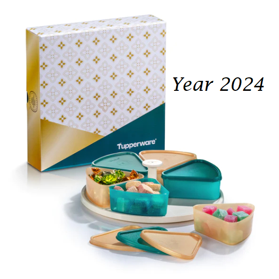 Tupperware Modular Carousel with Gift Box Raya Snack & Sweet Serving ...