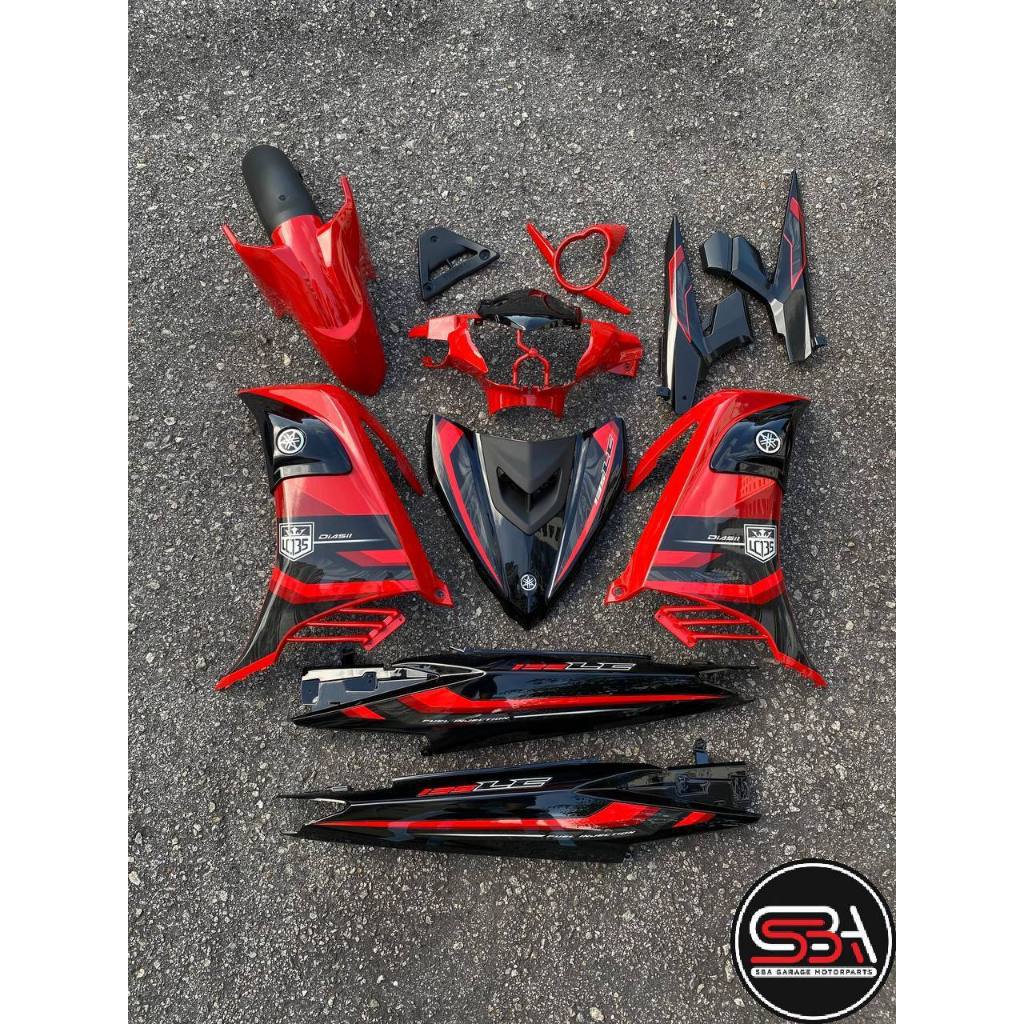 COVERSET BODYSET YAMAHA LC LC135 V6 V7 DR EXCITER MERAH RED EXR STRIPE ...
